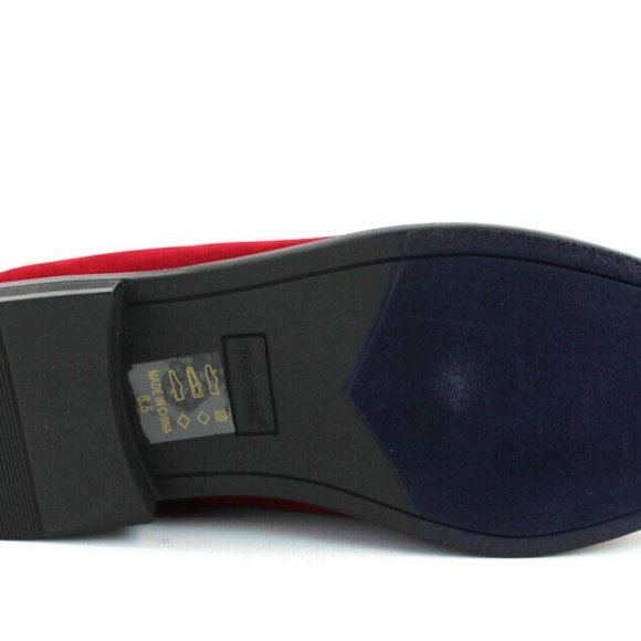 Alberto Fellini | Shoes | Mens Red Velvet Slip On Gold Buckle Dress ...
